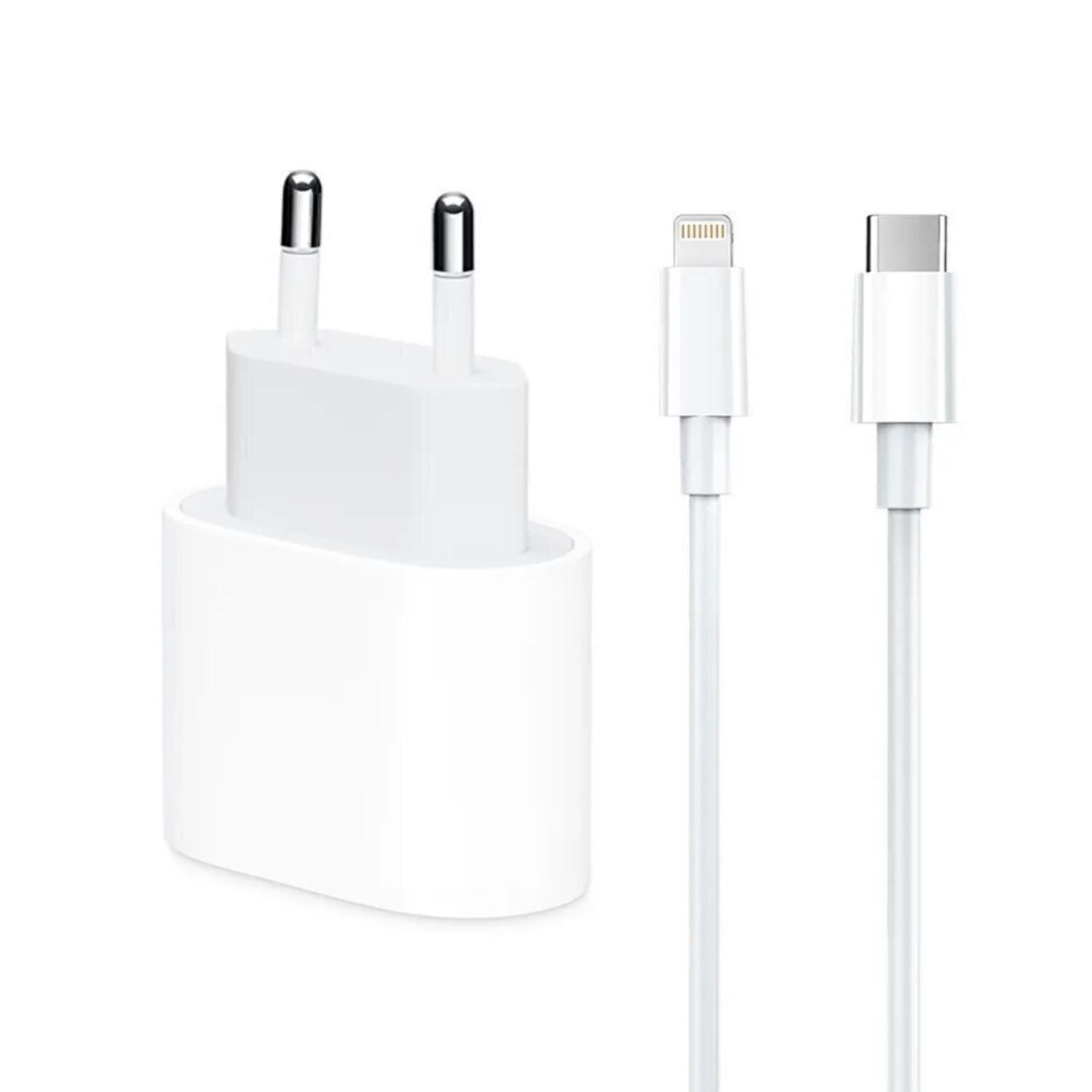 Блок питания Apple USB-C, 25W (A2347) + кабель Lightning - Type-C