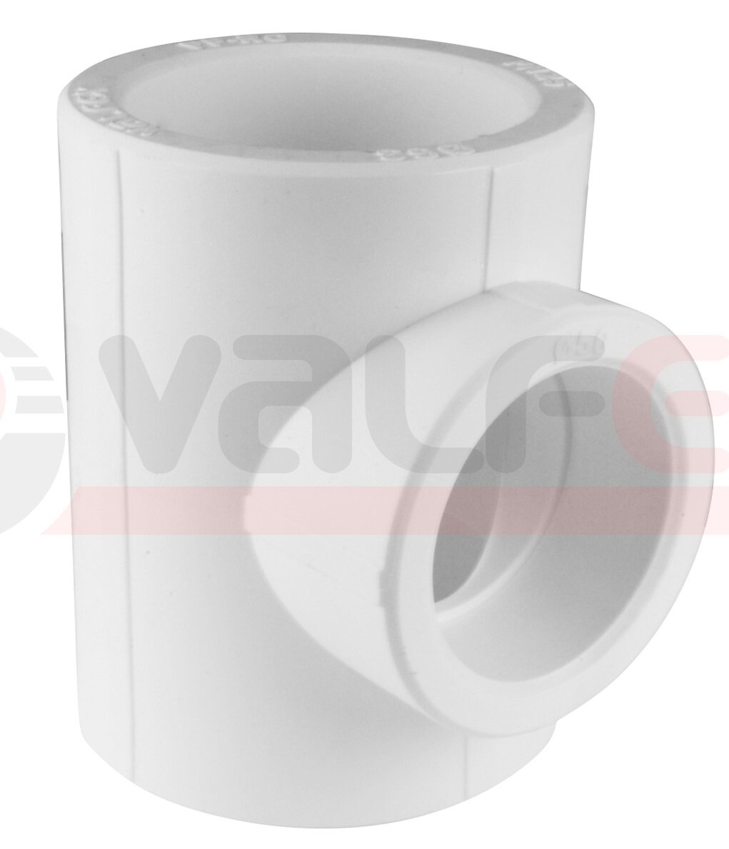 Тройник полипропиленовый равнопроходной DN 75 х75 х75 Valfex (белый) раструбная сварка для систем ГВС, ХВС и отопления