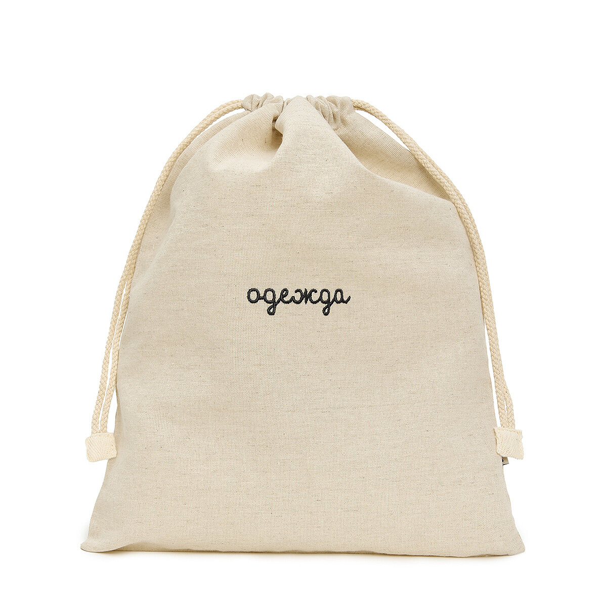 Льняной мешочек для хранения Берегите птиц, бежевый, вышивка одежда, L