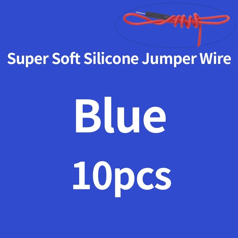 10/50 шт, супермягкая силиконовая перемычка, 1-контактный кабель Dupont, 26AWG, гибкий линейный разъем без пайки для DIY Arduino