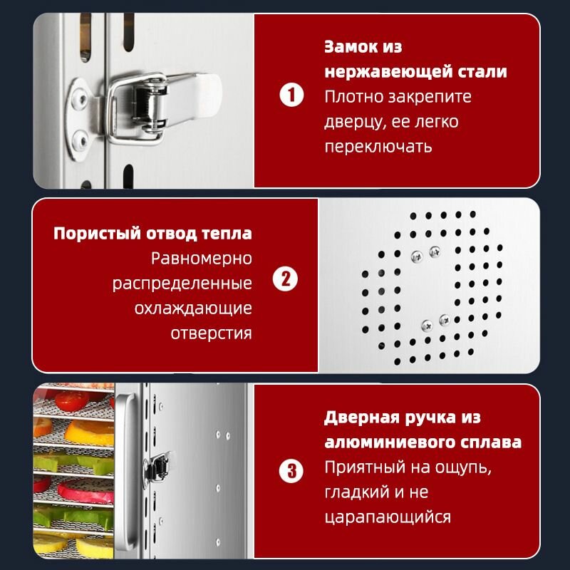 Сушилка для овощей и фруктов/дегидратор/таймер, 18 поддонов, Дегидратор для мяса, рыбы и грибов, Может быть рассчитан по времени, регулируется температура, диаметр 28 см
