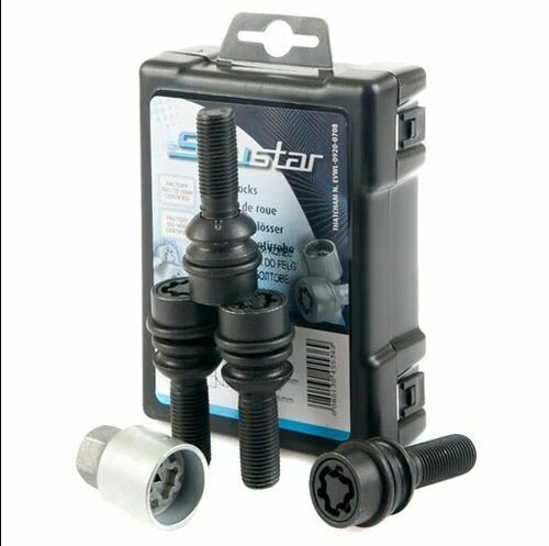 Секретные болты Farad Starlock/Sicustar BVN530RSR14/2 (сфера, M14x1,5, чёрные, два ключа)