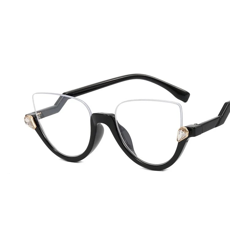 Полуободковые очки Black +125