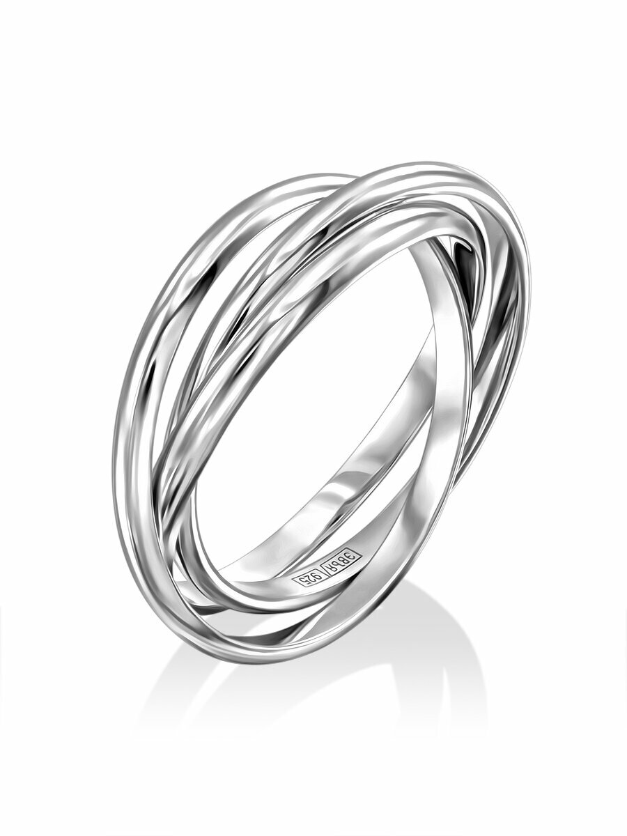 Кольцо обручальное, серебро, 925 проба, родирование