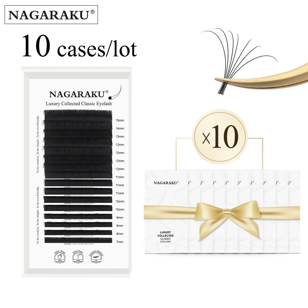 NAGARAKU ресницы накладные C изгиб, 0.12мм, 7-15мм, 10 шт