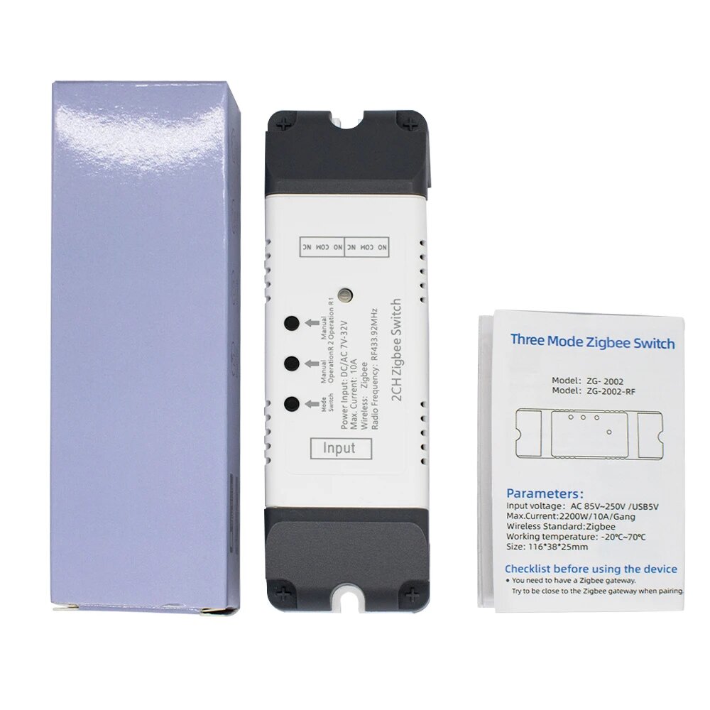 SMIKI CONTROL 2-канальный релейный модуль Zigbee 220V AC DC 7-32V