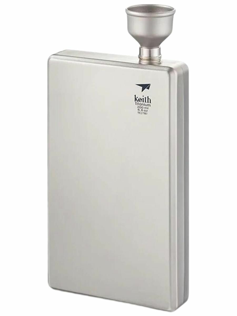 Фляга титановая для алкоголя, титановая фляжка для виски Keith Titanium 200ml Ti9307