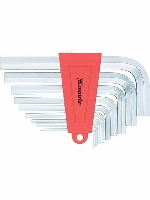 Набор имбусовых ключей, 2-12 мм, CrV, 9 шт, короткие с сатинированным покрытием Matrix 12301