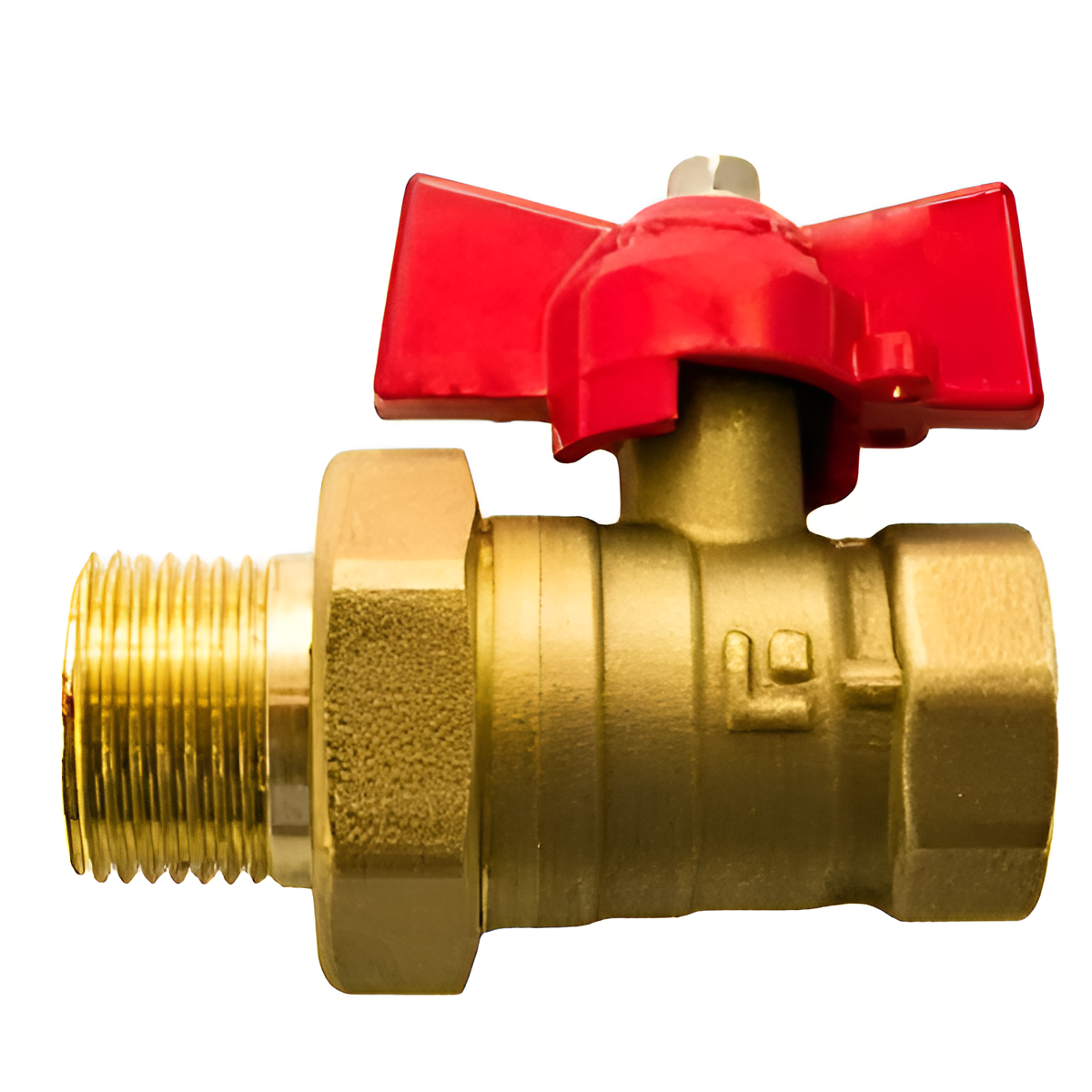 Шаровой кран 11Б27П1 бабочка, Ду25, латунь, фторопласт, бронзовый