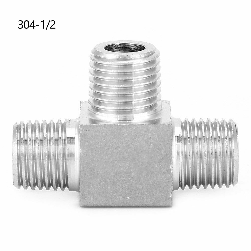 Соединитель Трубы из нержавеющей стали 3-Ходовой BSPT С Наружной Резьбой Для Шланга, Фитинг для Трубы ConnectorBSPT 1/2 дюйма