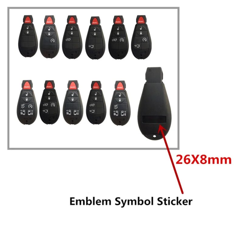 5 шт. сменных наклеек-эмблем для ключей от автомобиля, для самостоятельной установки, 5Pcs For DODGE