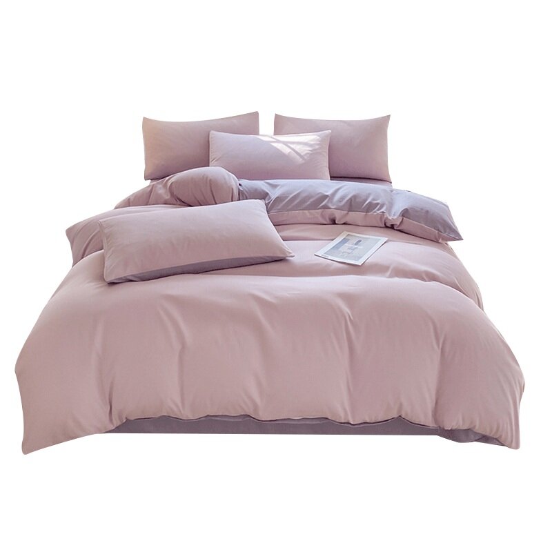 Набор постельного белья JUNAI одноразовый, milk powder + grape purple, 200*230 см, Single Duvet Cover EU