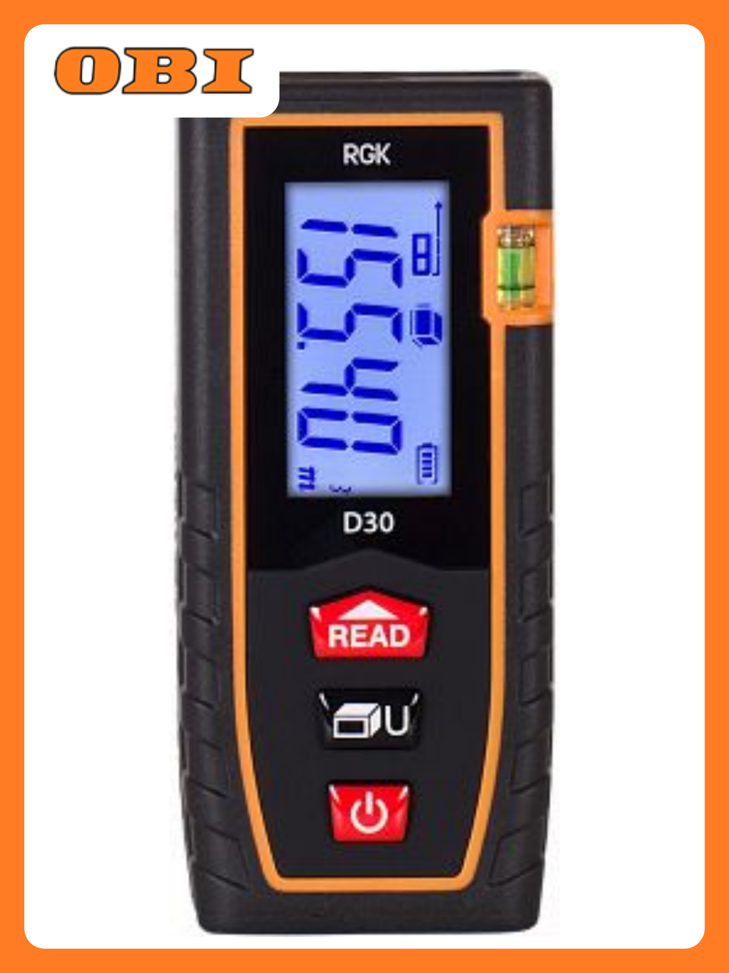 Лазерный дальномер RGK D30, точность ±2 мм, дальность 30м, IP54, батарейки AAA, в кейсе