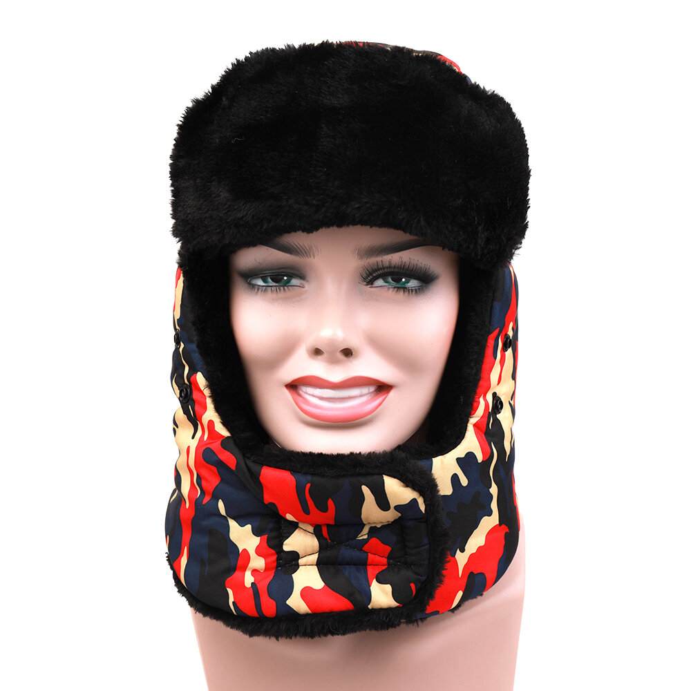 Шапка для взрослых зимняя утепляющая бионическая тепловая камуфляжная с клапаном дыхания для охоты и активного отдыха, цветы: оливковый, красный, синий, материал: полиэстер, размер: окружность 580 мм, высота 340 мм, вес товара 240 г, вес упаковки 250 г,