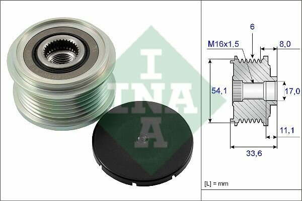 Шкив генератора с крышкой PSA FORD LAND ROVER VOLVO INA 535 0059 10