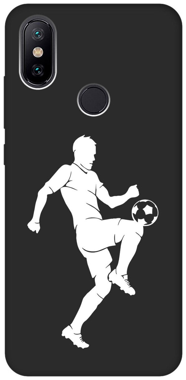 Матовый чехол Football W для Xiaomi Mi 6X / Mi A2 / Сяоми Ми 6Х / Ми А2 с 3D эффектом черный