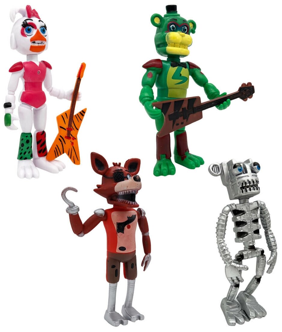 Фнаф (FNAF) Набор фигурок Аниматроников - Пять ночей c Фредди 4 шт ...