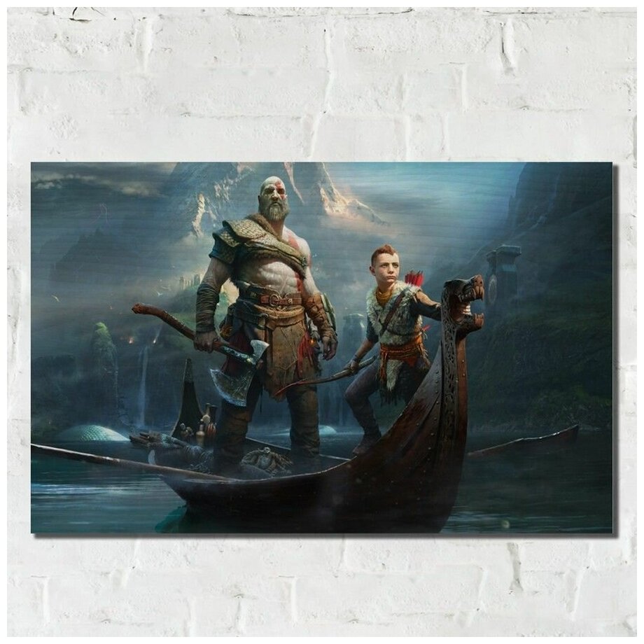 Картина интерьерная на дереве игра God of War IV - 11242