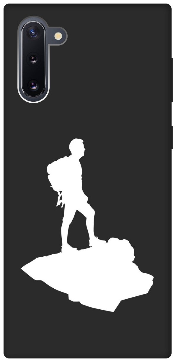 Матовый чехол Trekking W для Samsung Galaxy Note 10 / Самсунг Ноут 10 с 3D эффектом черный