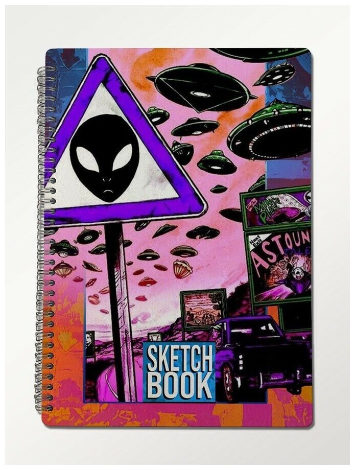 Скетчбук блокнот, А4 крафт-бумага, 50 листов с деревянной обложкой игра Blacksite (НЛО, пришельцы, фантастика, ps3, ps4, ps5, Xbox, PC, Switch) - 455
