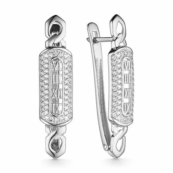 Серьги, серебро, 925 проба, фианит