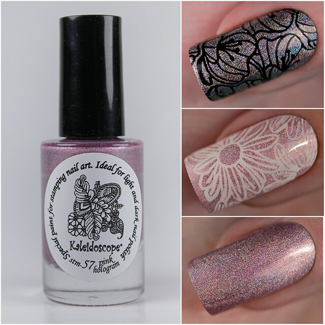 EL Corazon серия Kaleidoscope Лак-краска для стемпинга №stm-57 Pink hologram 9 мл