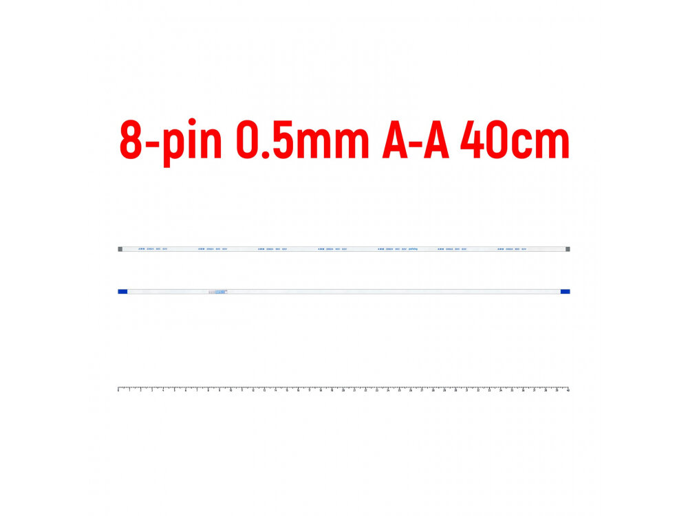 Шлейф FFC 8-pin Шаг 0.5mm Длина 40cm Прямой A-A AWM 20624 80C 60V VW-1