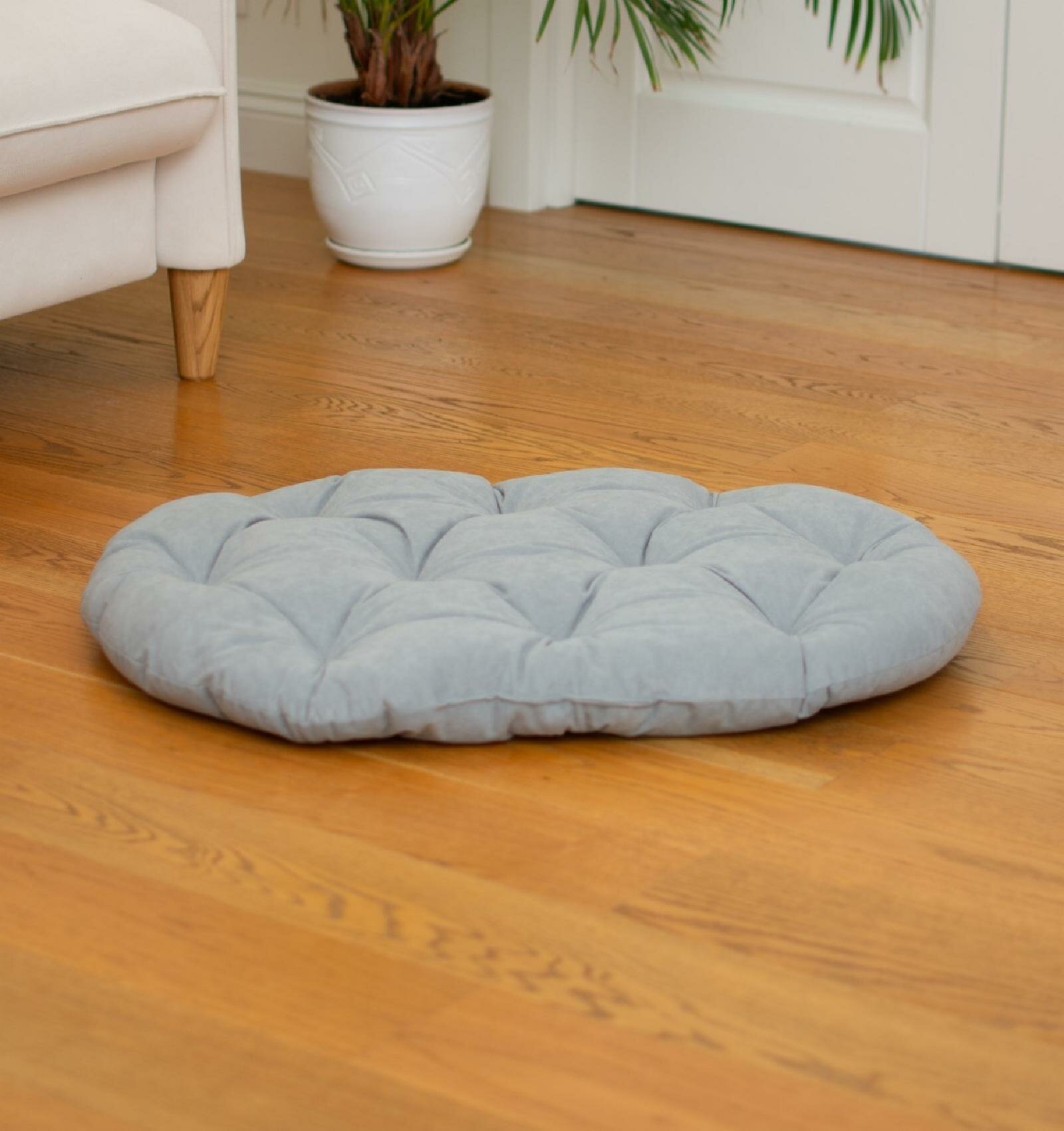 Перина овальная, мягкая стёганая, серая