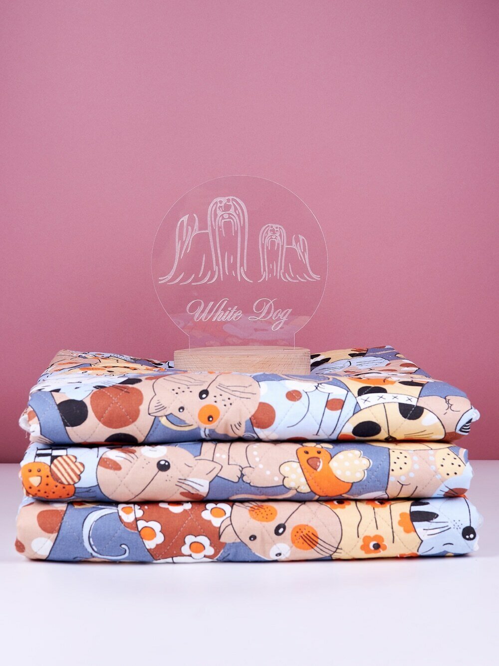 Многоразовая непромокаемая пеленка WhiteDog "Петербургские котики" 70*100 см