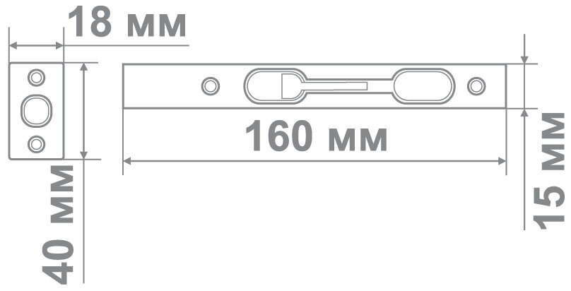 Ригель торцевой дверной Медио MOD 401*150 SN никель
