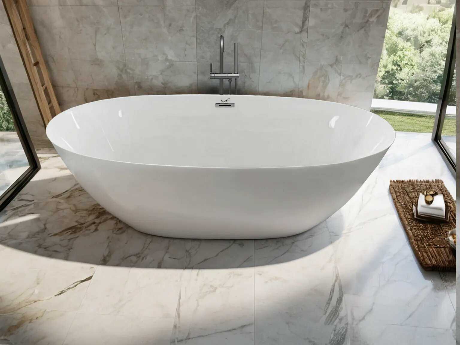 Акриловая ванна Ceruttispa GRETA170 (1680x800x600) отдельностоящая, белая глянцевая