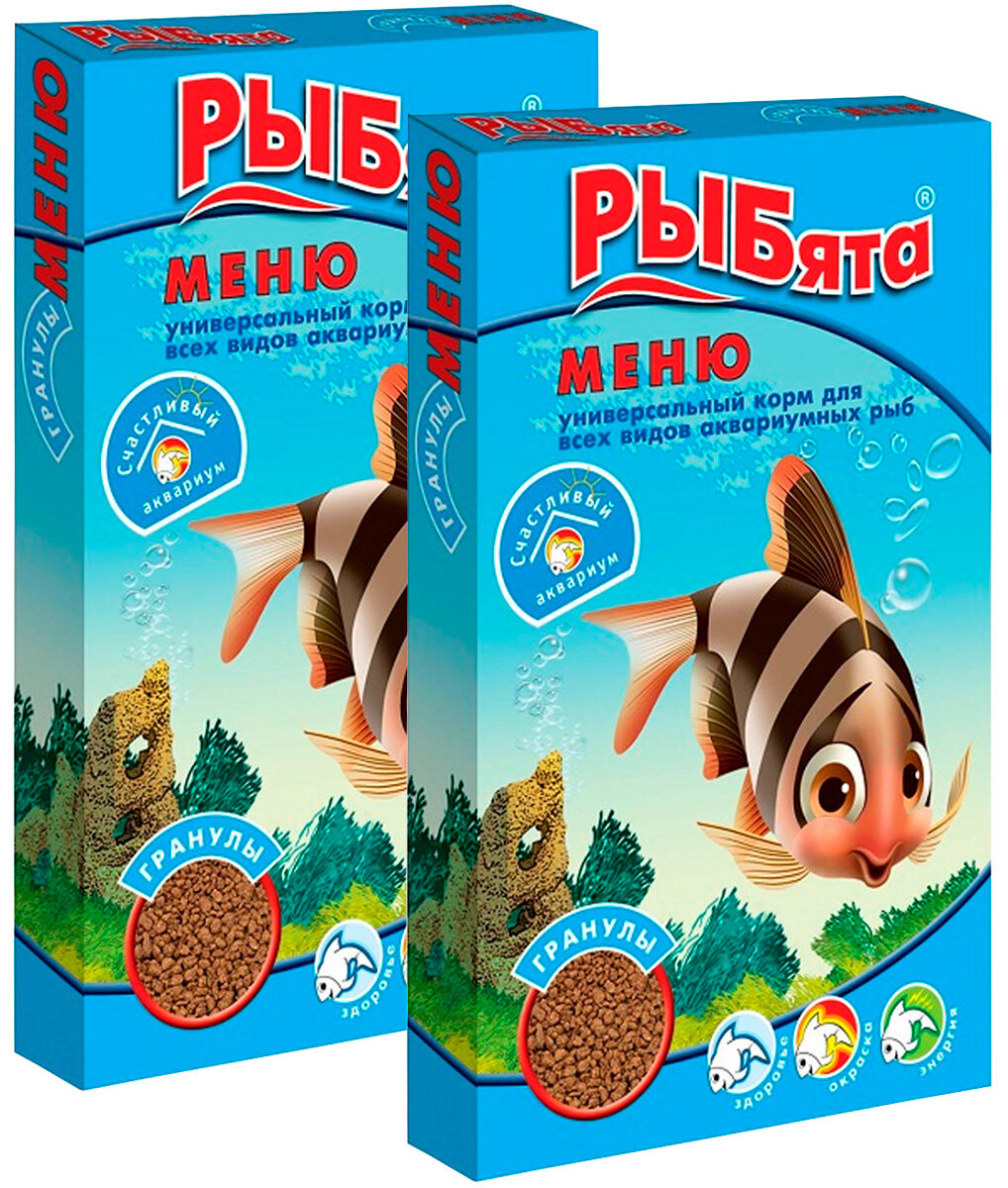 Корм-гранулы для всех видов рыб Зоомир РЫБята меню (30 гр х 2 шт)