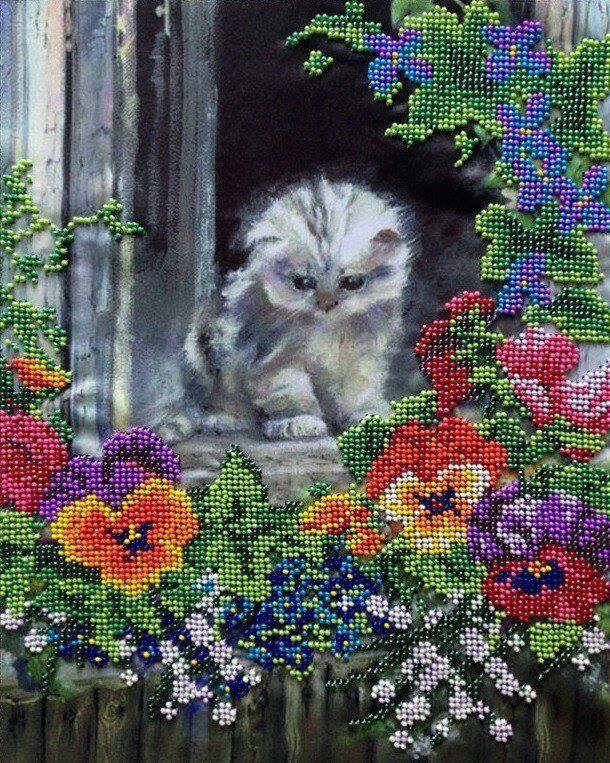 Набор для вышивания FeDi #КВ411 Первая прогулка, Вышивка бисером, 24 х 31 см