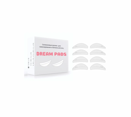 Dream pads Силиконовые валики для ламинирования ресниц (Набор 4 пары (S, M, L, XL) более выраженный изгиб)