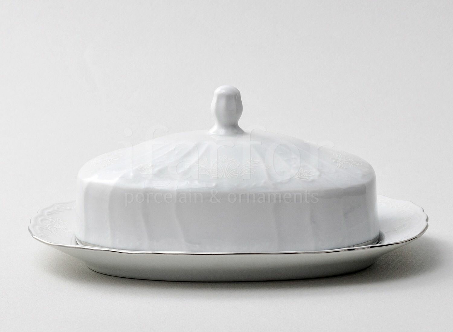 Масленка и крышка Бернадотт Платиновый узор Бернадотт