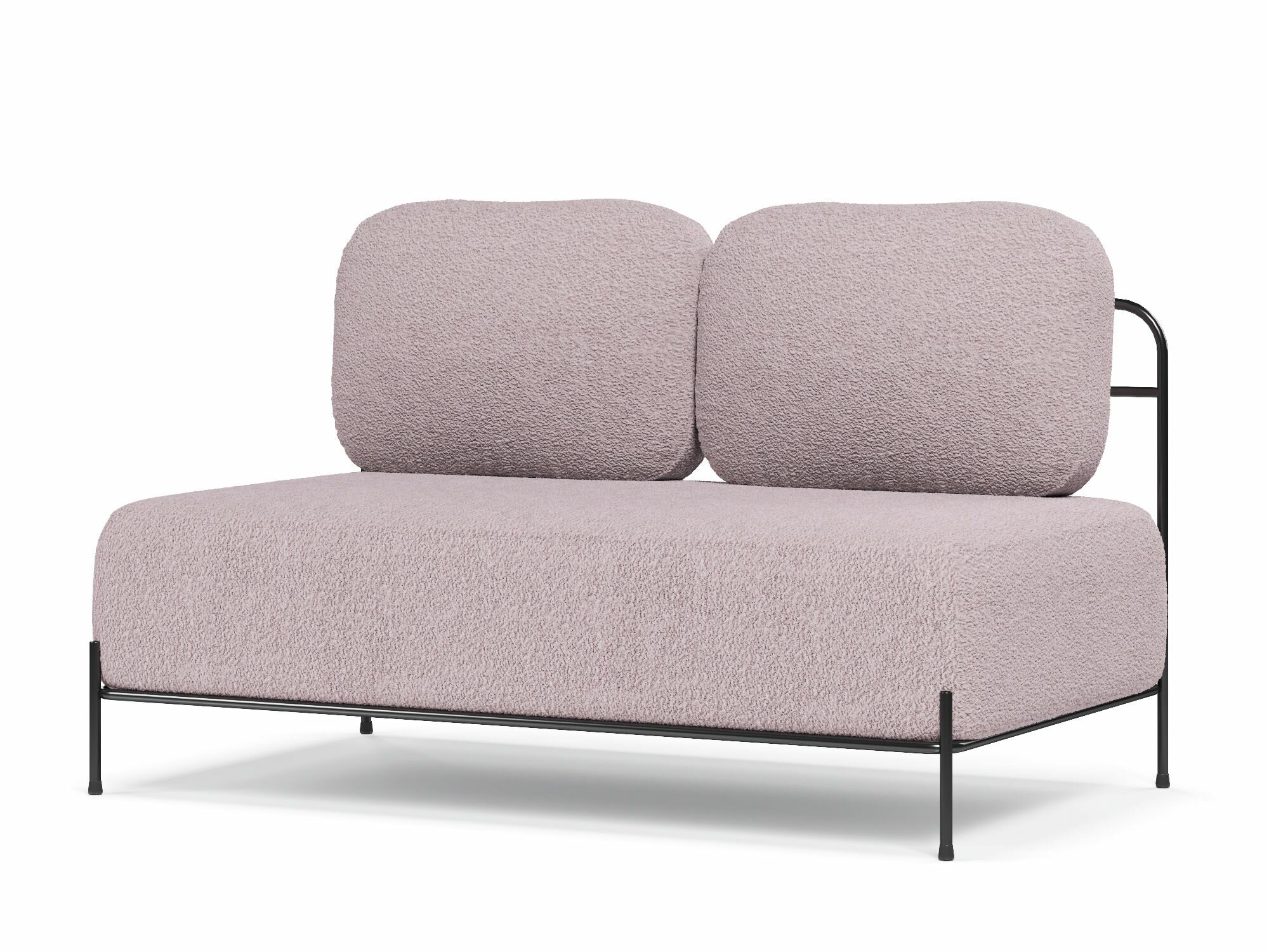 Диван Novelti Gufo Bravo Rosewood (126х72х85 см), букле, цвет пыльная роза