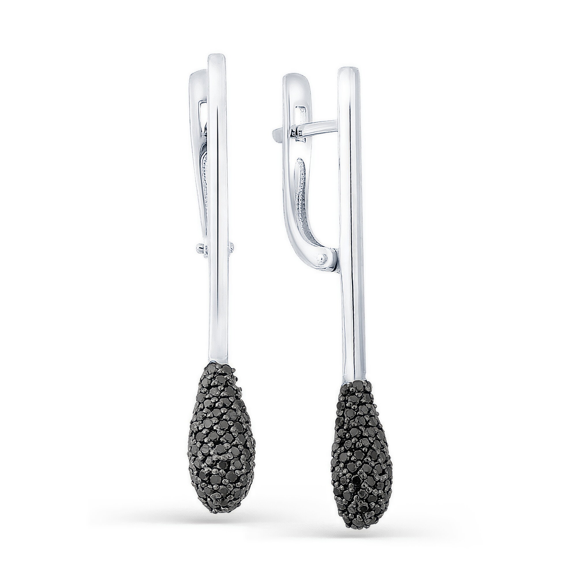 Серьги, белое золото, 585 проба, бриллиант