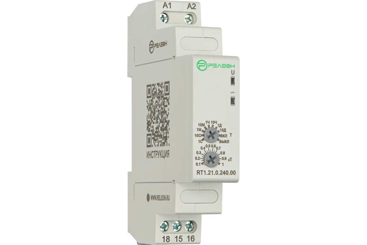 Релеон Реле времени импульс при включении RT121024000 24-240 AC/DC 1 перекидной контакт 8A