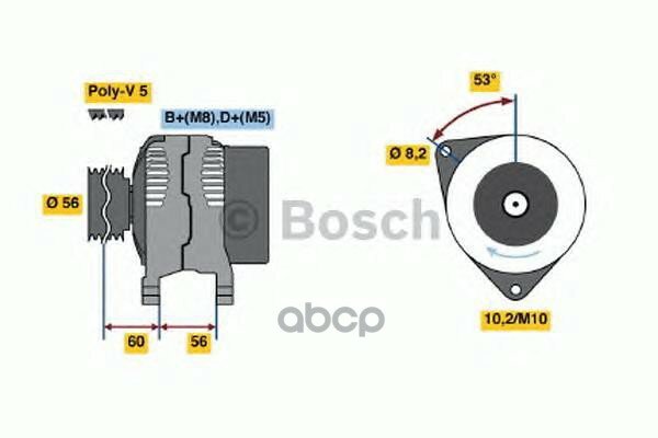 Генератор 14V 80A BOSCH, Bosch арт. 0986040231