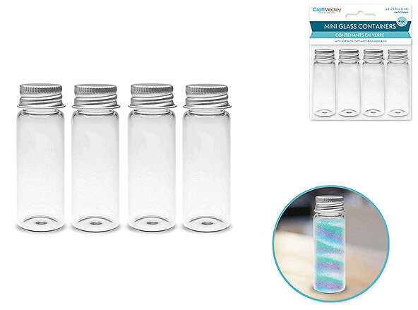 Стеклянные мини-баночки для творчества (4 шт, 17 мл)