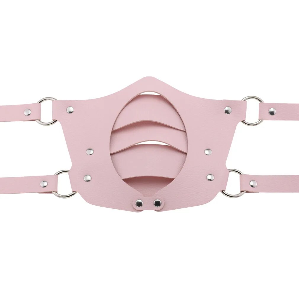 Кожаная маска Decopunk черная Розовый, Pink