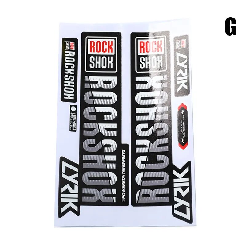 2 шт, наклейки на вилку горного велосипеда Черный, G