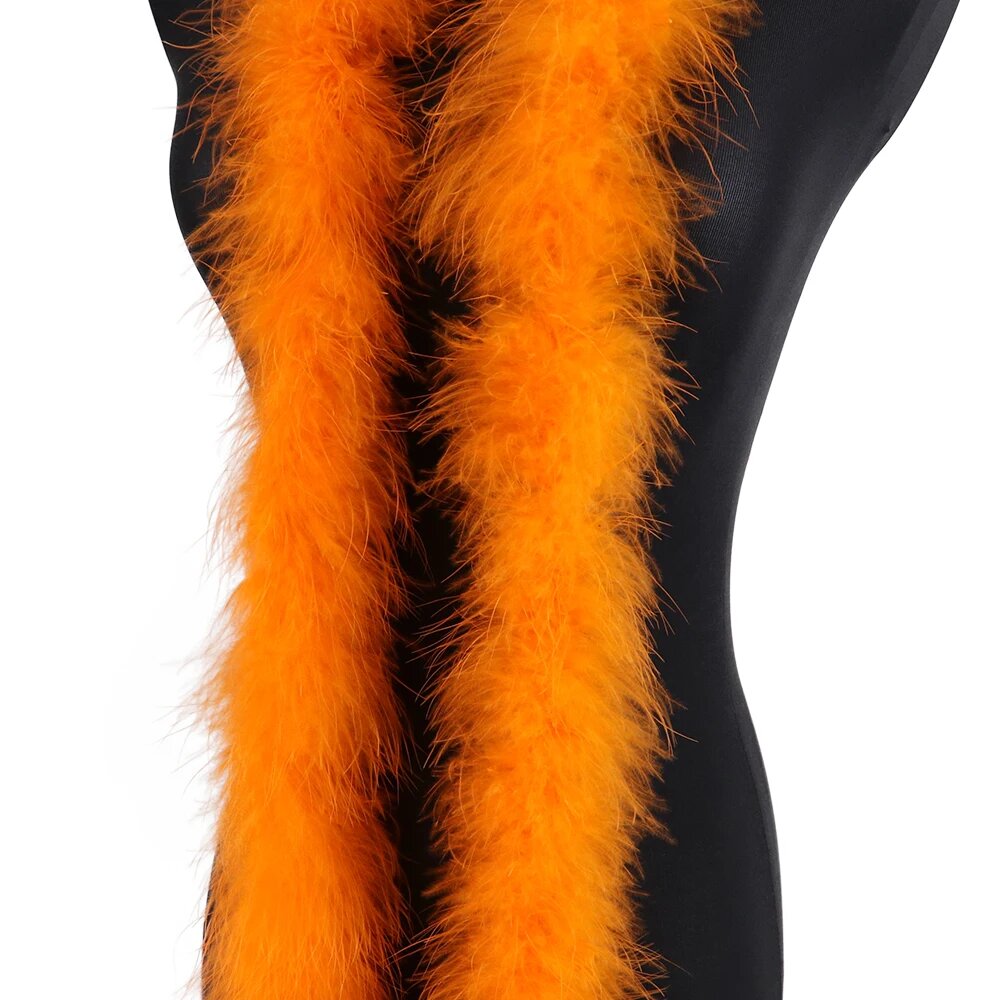 Боа из перьев индейки WZBDECOR белая 2 ярда Оранжевый, orange