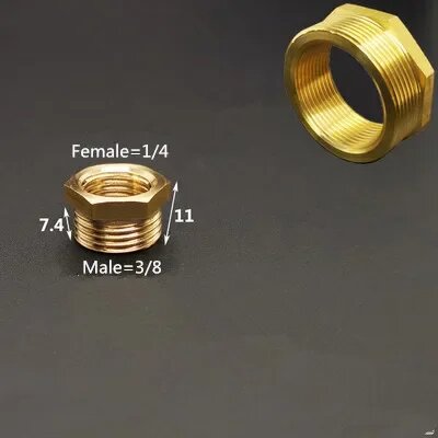 Латунный переходник 3/8 Male - 1/4 Female, цвет Female 02-Male 03