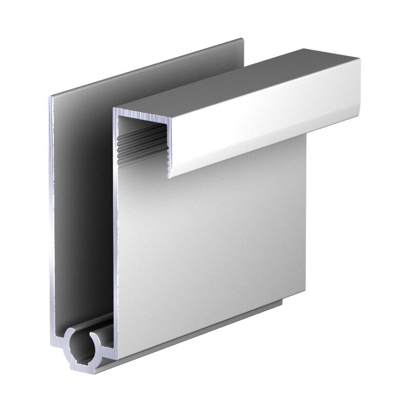 Профиль горизонтальный для дверей купе Slim , комплект верх+низ 2 метра, хром матовый