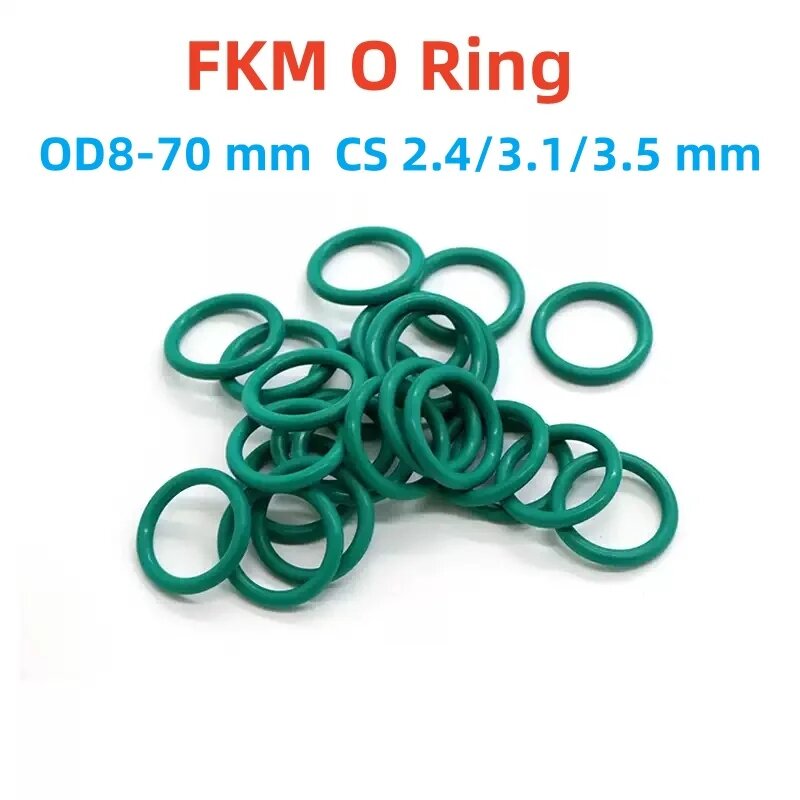 Зеленые уплотнительные кольца FKM 8-70 мм OD59mm-2pcs, 3.1mm