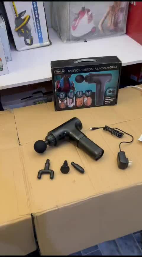 Массажер для глубокого массажа тканей FineLife Products Red - Идеально подходит для восстановления мышц - Целевой массажер для спины - Поставляется с 4 различными насадками