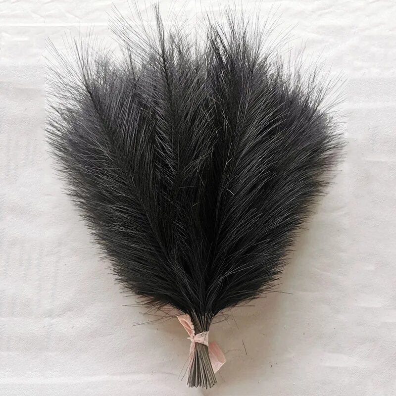 Искусственная пампасная трава, букет, бохо стиль Черный, 10pcs, black