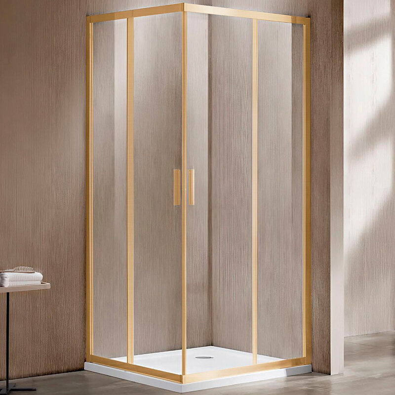 Душевой уголок Vincea Garda 120x100 VSS-1G1012CLG профиль брашированное золото, стекло прозрачное