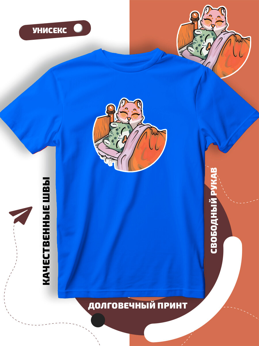 Футболка с принтом кот и лиса